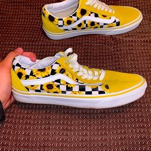 Vans | Shoes | Custom Sunflower Vans | Poshmark